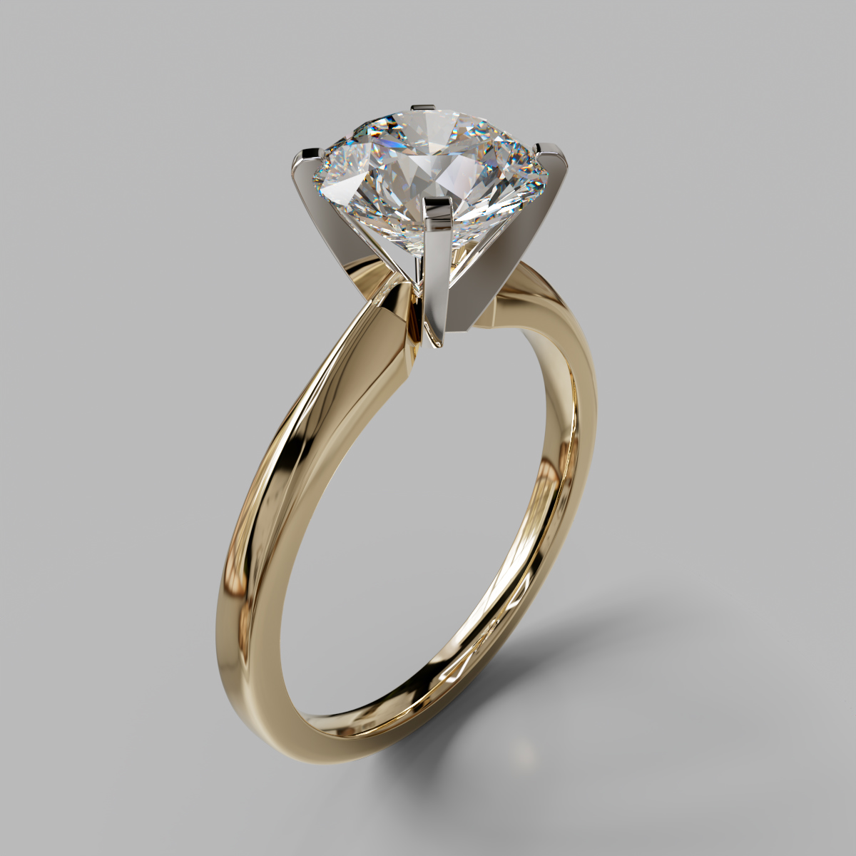 Classic Solitaire Round Cut Moissanite Engagement Ring - Forever Moissanite
