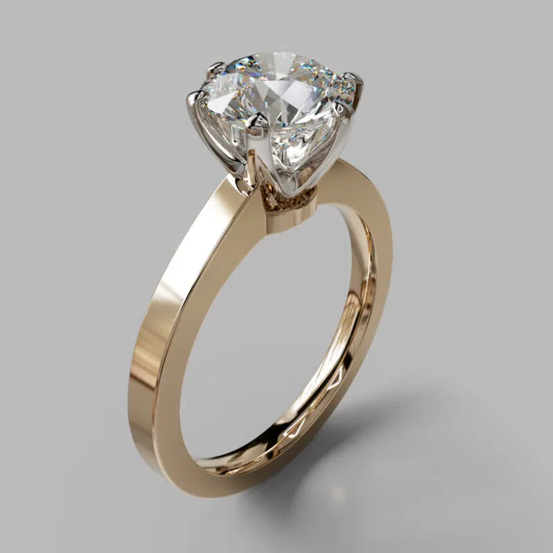 Round Cut Solitaire Moissanite Engagement Ring - Forever Moissanite
