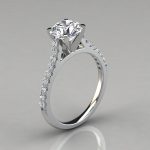 Tall Cathedral Princess Cut Moissanite Engagement Ring – Forever Moissanite