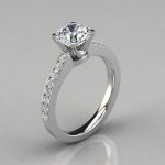 Infinity Design Round Cut Moissanite Engagement Ring - Forever Moissanite