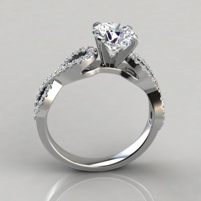 Infinity Design Round Cut Moissanite Engagement Ring - Forever Moissanite