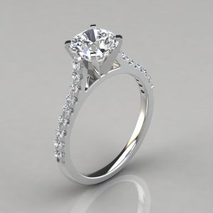 Tall Cathedral Princess Cut Moissanite Engagement Ring – Forever Moissanite