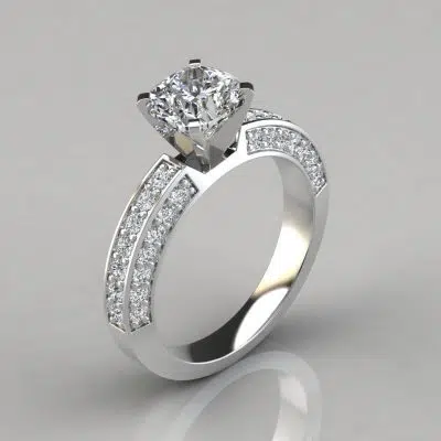 Three Sided Radiant Cut Moissanite Engagement Ring - Forever Moissanite
