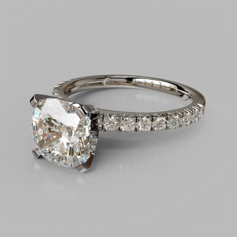 Moissanite Cushion Cut Engagement Rings