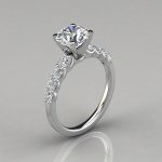 Infinity Design Round Cut Moissanite Engagement Ring | Forever Moissanite