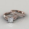 Moissanite Infinity Design Princess Cut Bridal Set Rings - Forever Moissanite