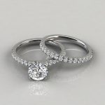 Moissanite Infinity Design Princess Cut Bridal Set Rings | Forever Moissanite