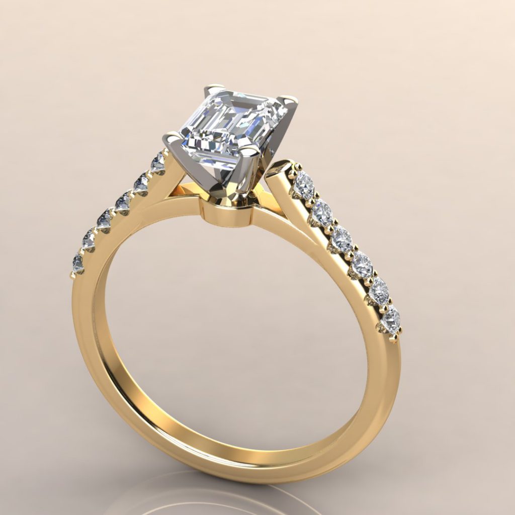 1.75 Ct Emerald Cut Moissanite Engagement Ring - Forever Moissanite