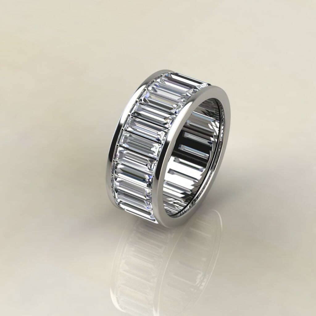 Custom Design Baguette Eternity Wedding Ring - Forever Moissanite