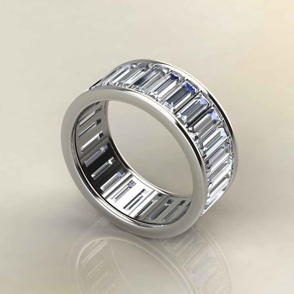 Custom Design Baguette Eternity Wedding Ring - Forever Moissanite