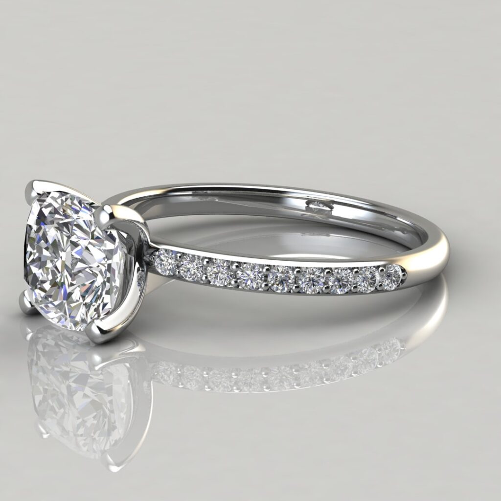 Custom Design 2 Carat Cushion Cut Moissanite Engagement Ring - Forever ...