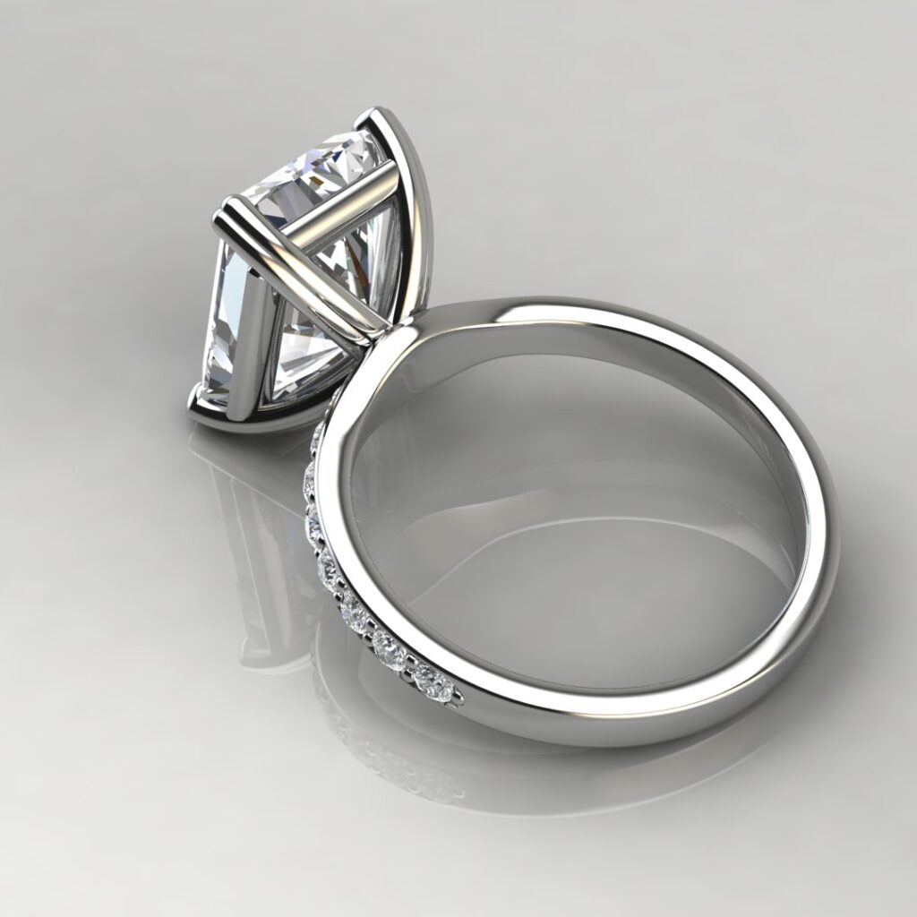 Custom Design 4.15 Ct Radiant Cut Engagement Ring - Forever Moissanite