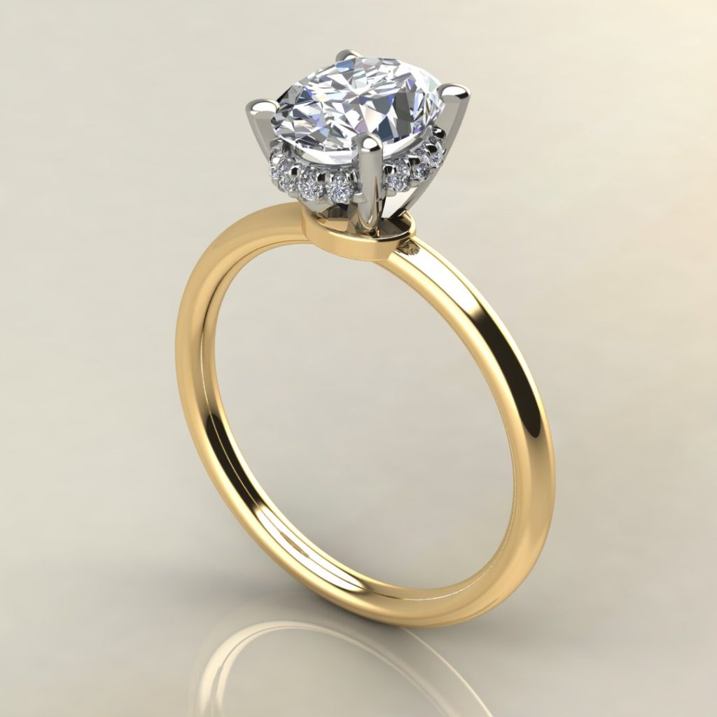 Oval Cut Halo Style Moissanite Engagement Ring - Forever Moissanite