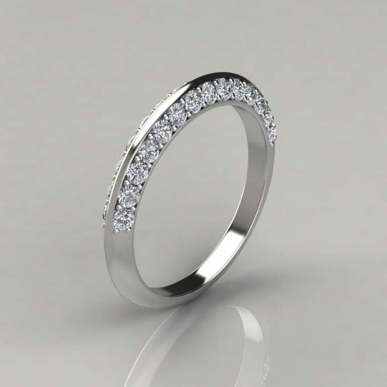 0.61 Carat Knife Edge Wedding Band Ring - Forever Moissanite