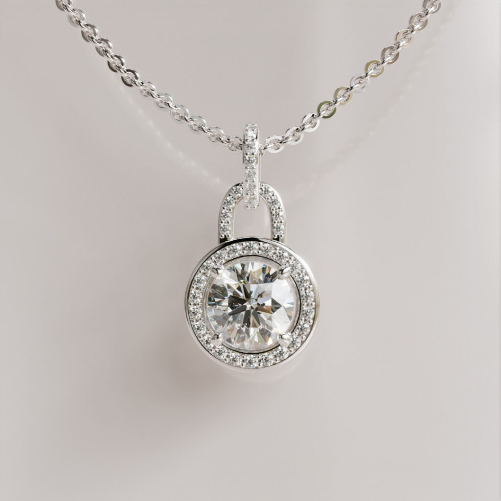 Twist Moissanite Pendant with Shared Prongs - Forever Moissanite