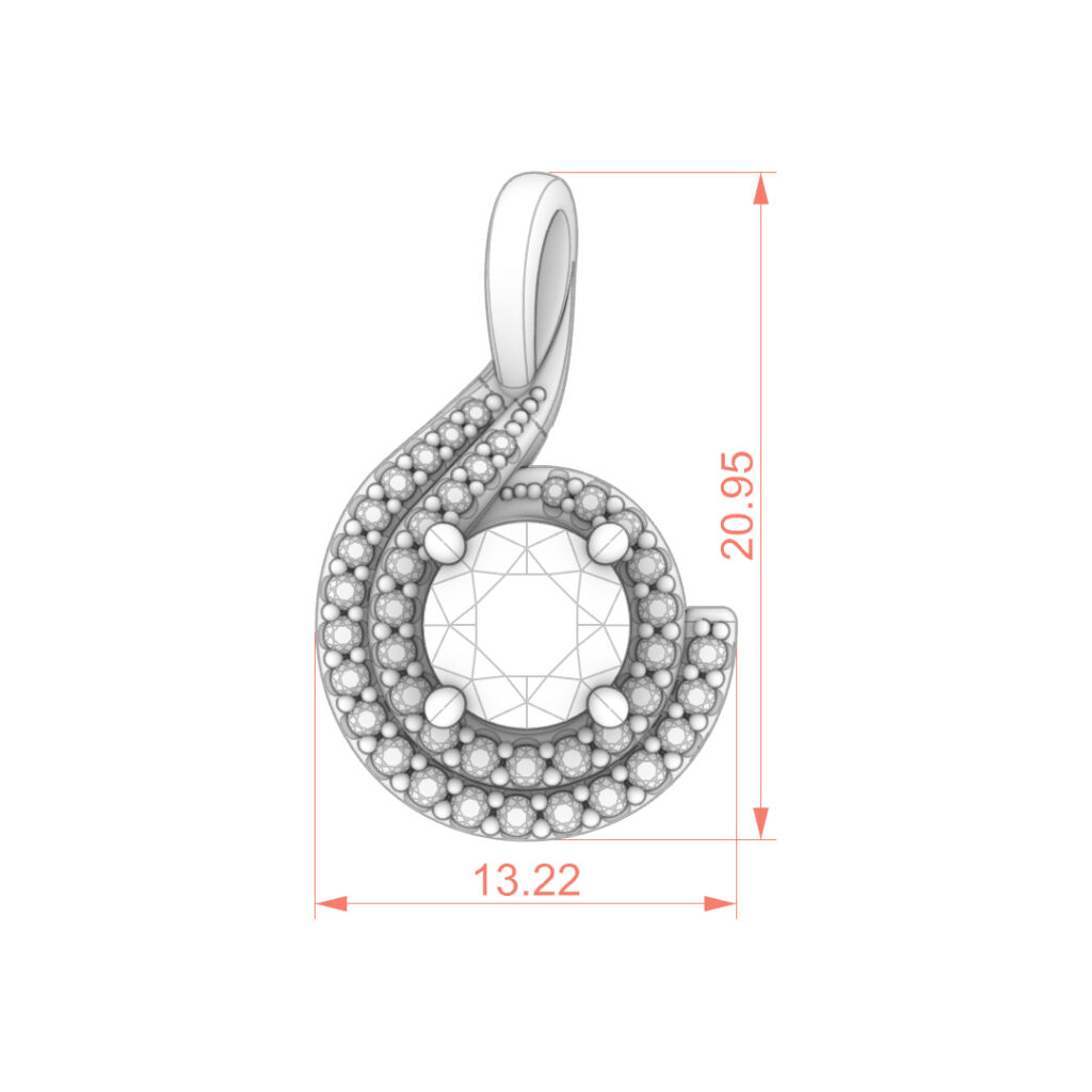 Round Swirl Halo Moissanite Pendant - Forever Moissanite