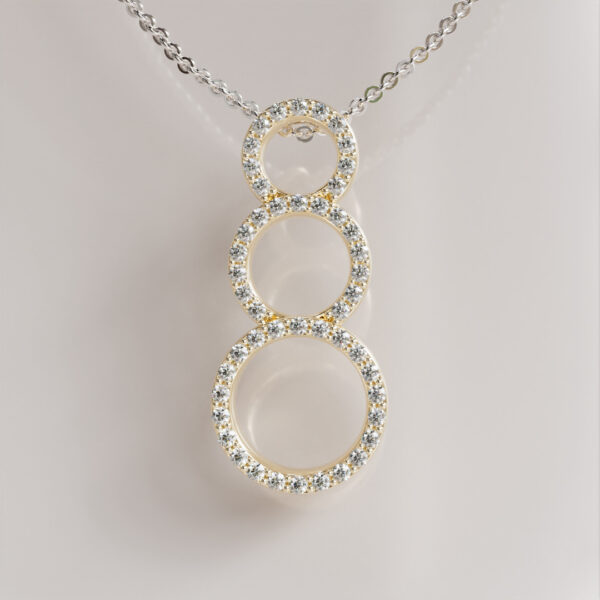 Triple Circle Moissanite Infinity Pendant - Forever Moissanite