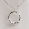 Half-Moon Moissanite Circle Pendant Necklace - Forever Moissanite