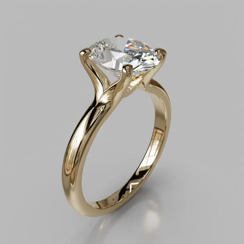 Solitaire Four Prong Oval Cut Moissanite Engagement Ring - Forever ...
